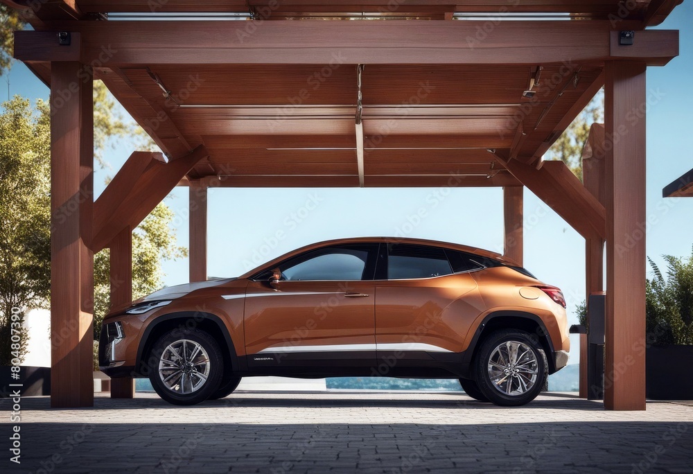 'carport dugout garage car parking roof forest protection hovel' Stock ...