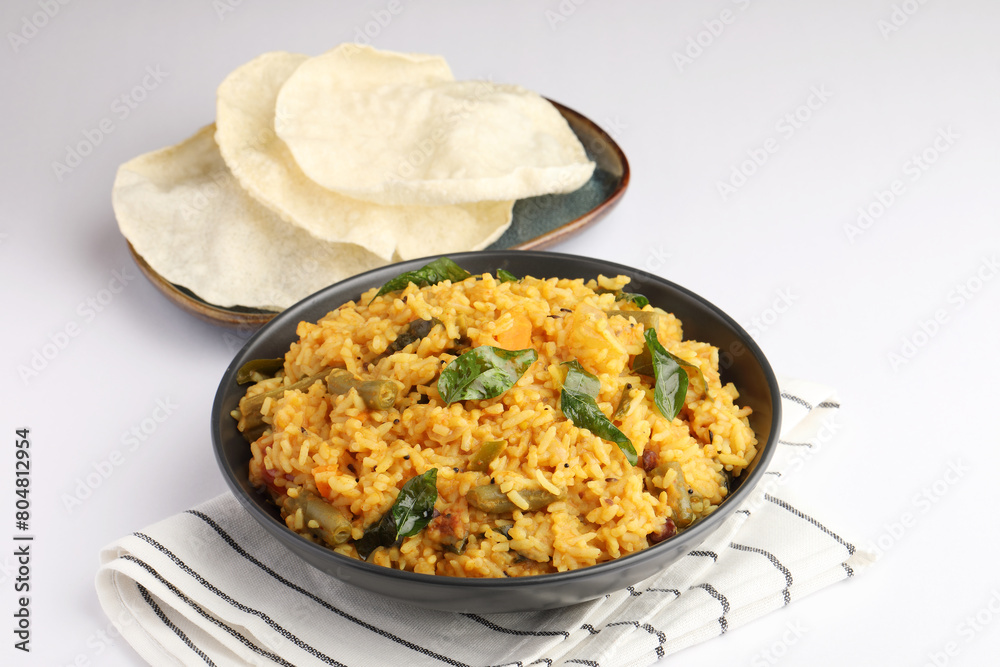 Sambar Rice - Tasty and popular south indian recipe served in a ceramic ...