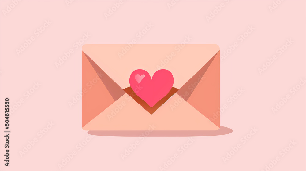 An animated GIF-style image featuring an envelope with a heart-shaped ...