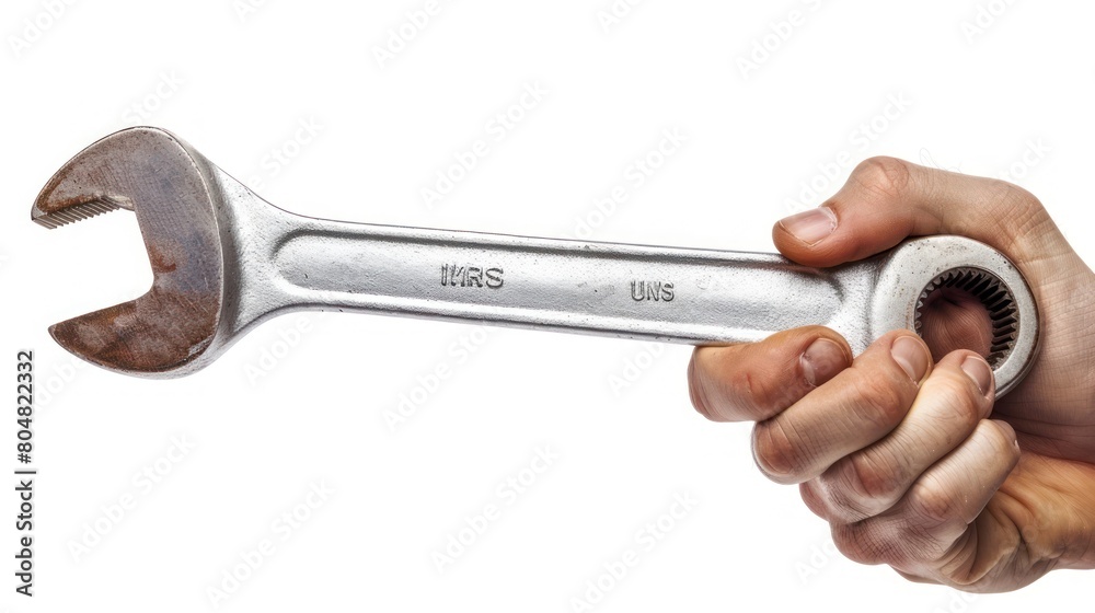 hand hold wrench, isolated white background, --ar 16:9 Job ID: 20468042 ...