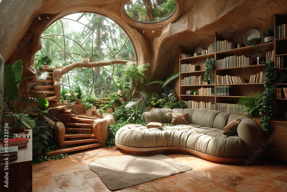 Spiral Staircase: Glass Dome Library - Architectural Vision Stock Photo ...