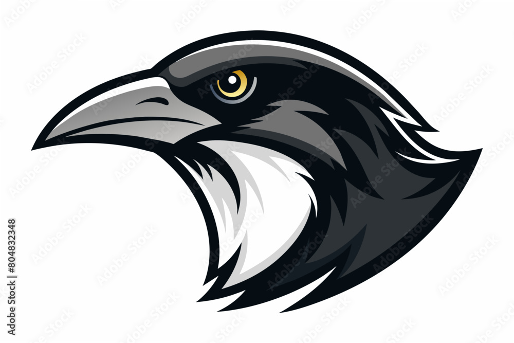 magpie head logo vector illustration Stock Vector | Adobe Stock