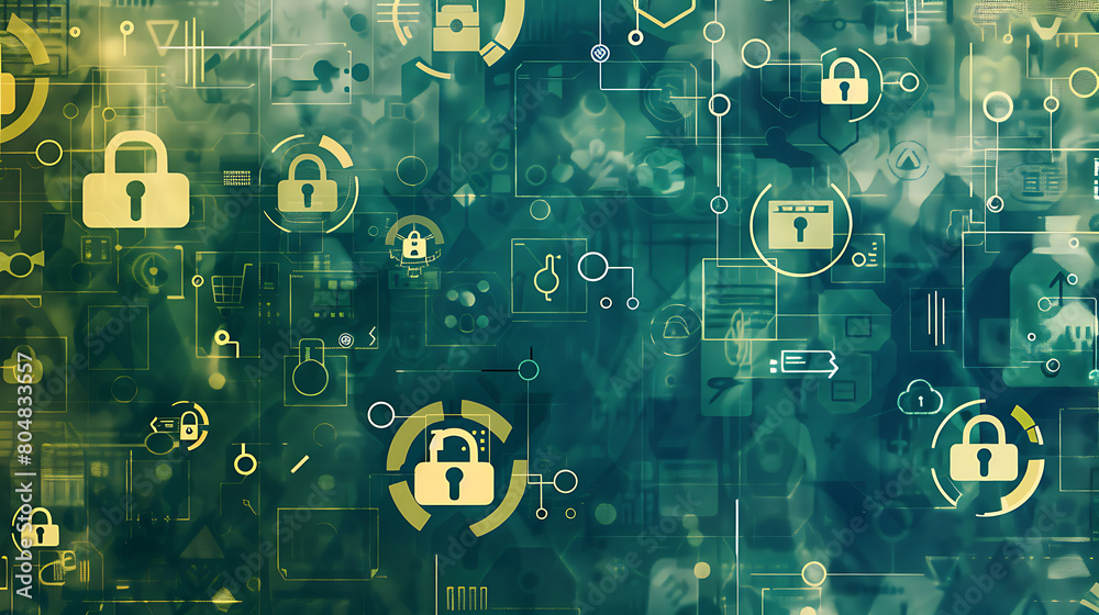 Data Encryption A visually striking image of data streams transformed into intricate patterns of ...