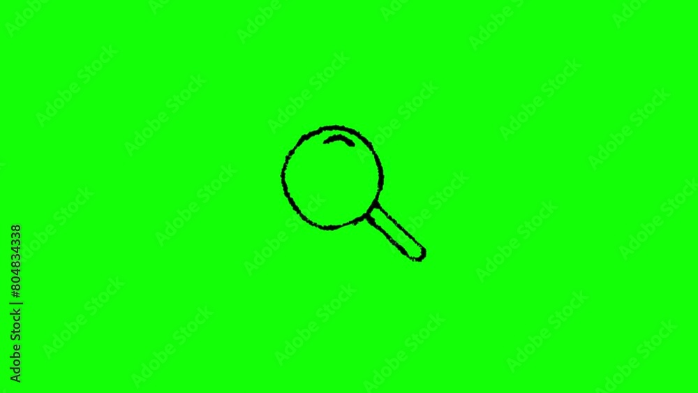 Hand drawn magnifying glass frame by frame animation on chroma key ...
