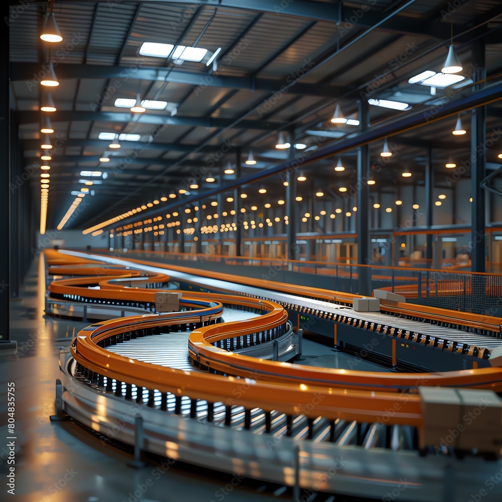 Automated sorting system managing parcels at a logistics hub, dynamic ...