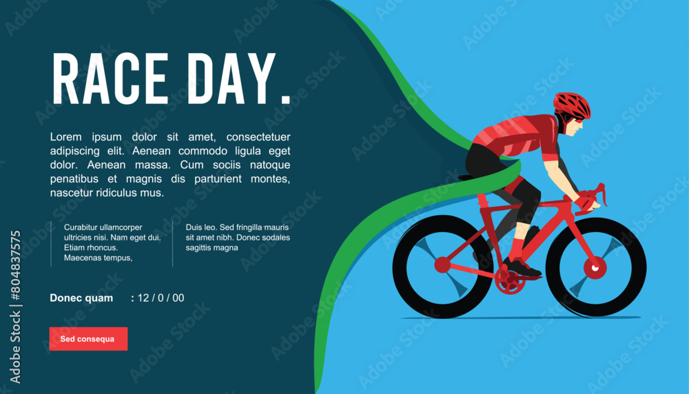 Great elegant vector editable cyclist winner banner or poster ...
