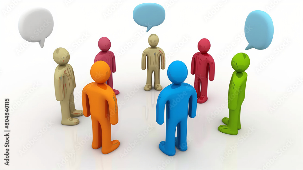 High-detail 3D clip art depicting two people in conversation with ...