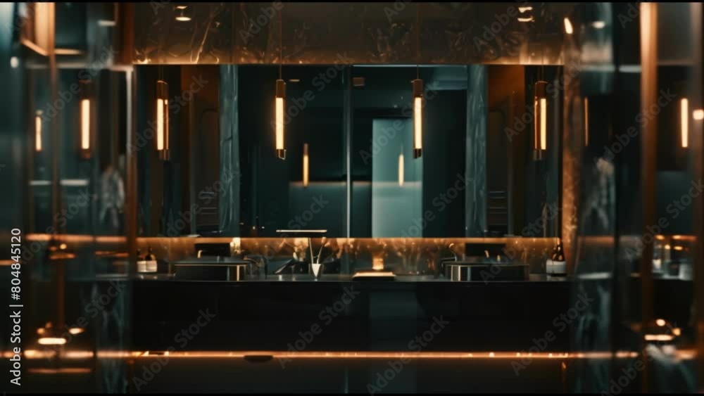 Vidéo Stock Luxury interior of men's bathroom. commercial office ...