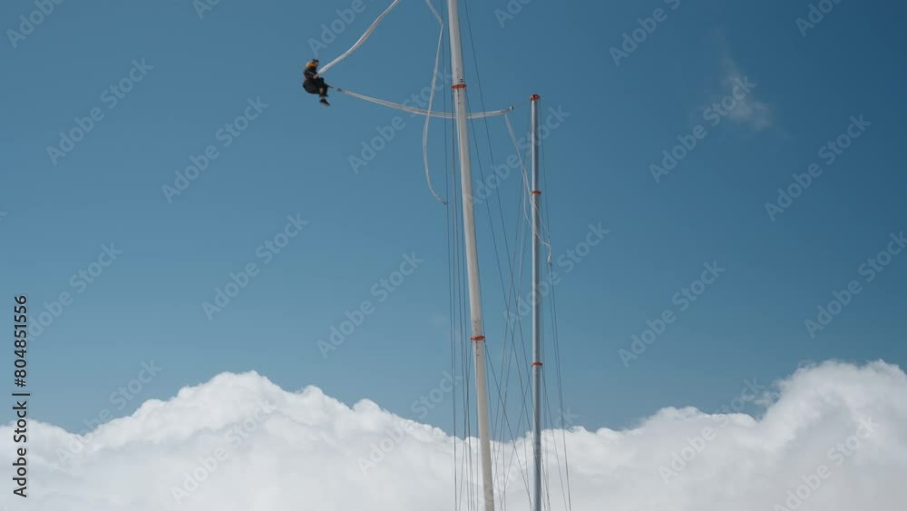 A tourist attraction a Slingshot or Catapult. high in the mountains ...