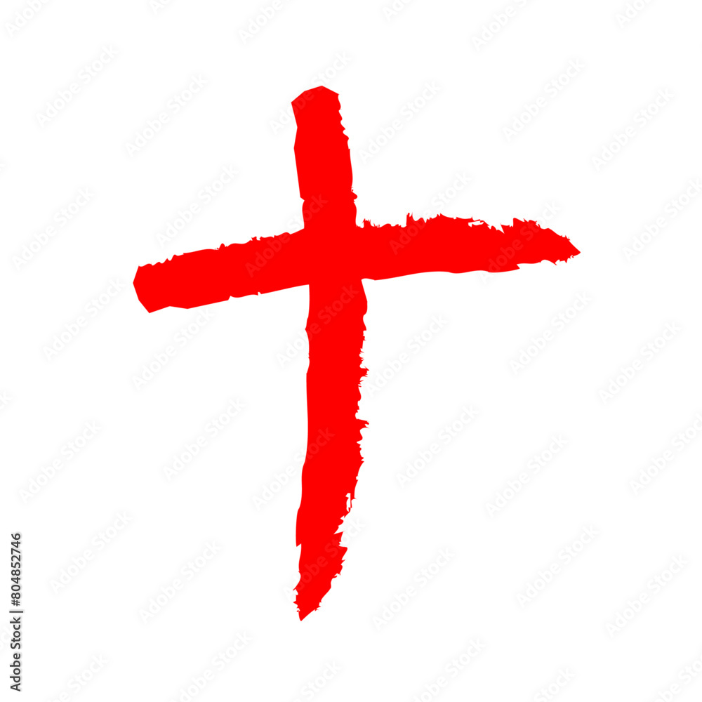 grunge christian cross brush stroke. Hand drawn cross and plus sign ...