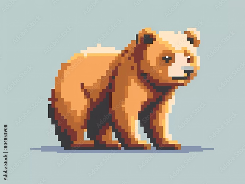 8-bit pixel cute bear, pixel art vector illustration. Stock ...