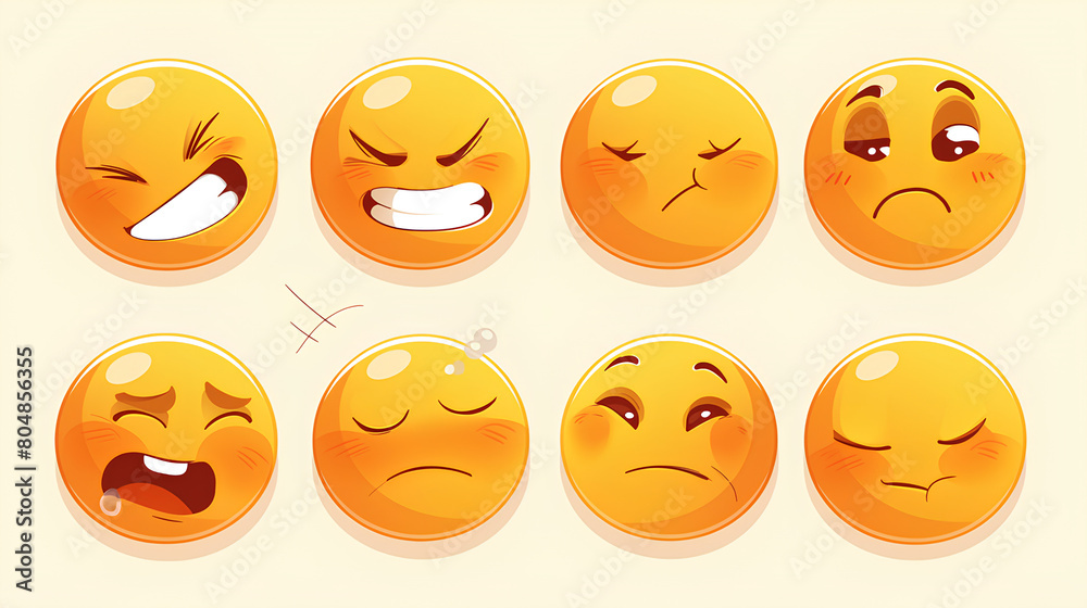Vector Emoji Set with Different Reactions for Social Networks Isolated ...