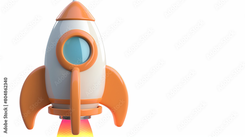 3D modeling of rockets, for your designs to be more unique and alive. 3D Cartoon Rocket Isolated ...
