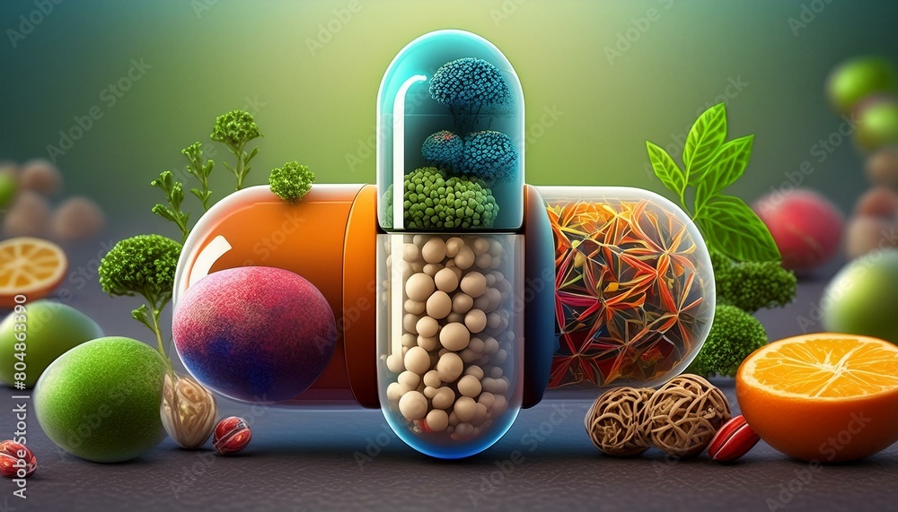 Medicine health concept. Nutritional supplement and vitamin supplements ...