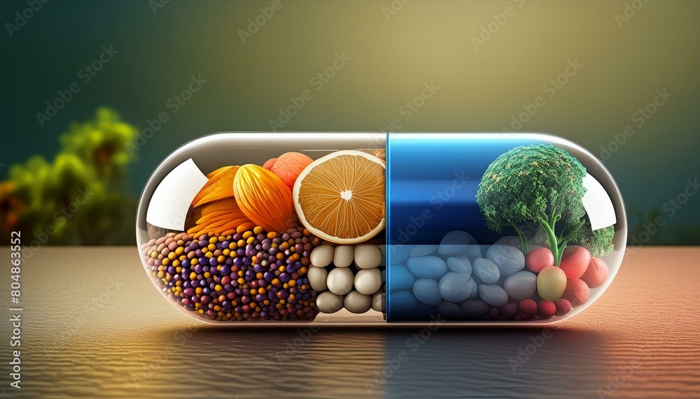 Medicine health concept. Nutritional supplement and vitamin supplements ...