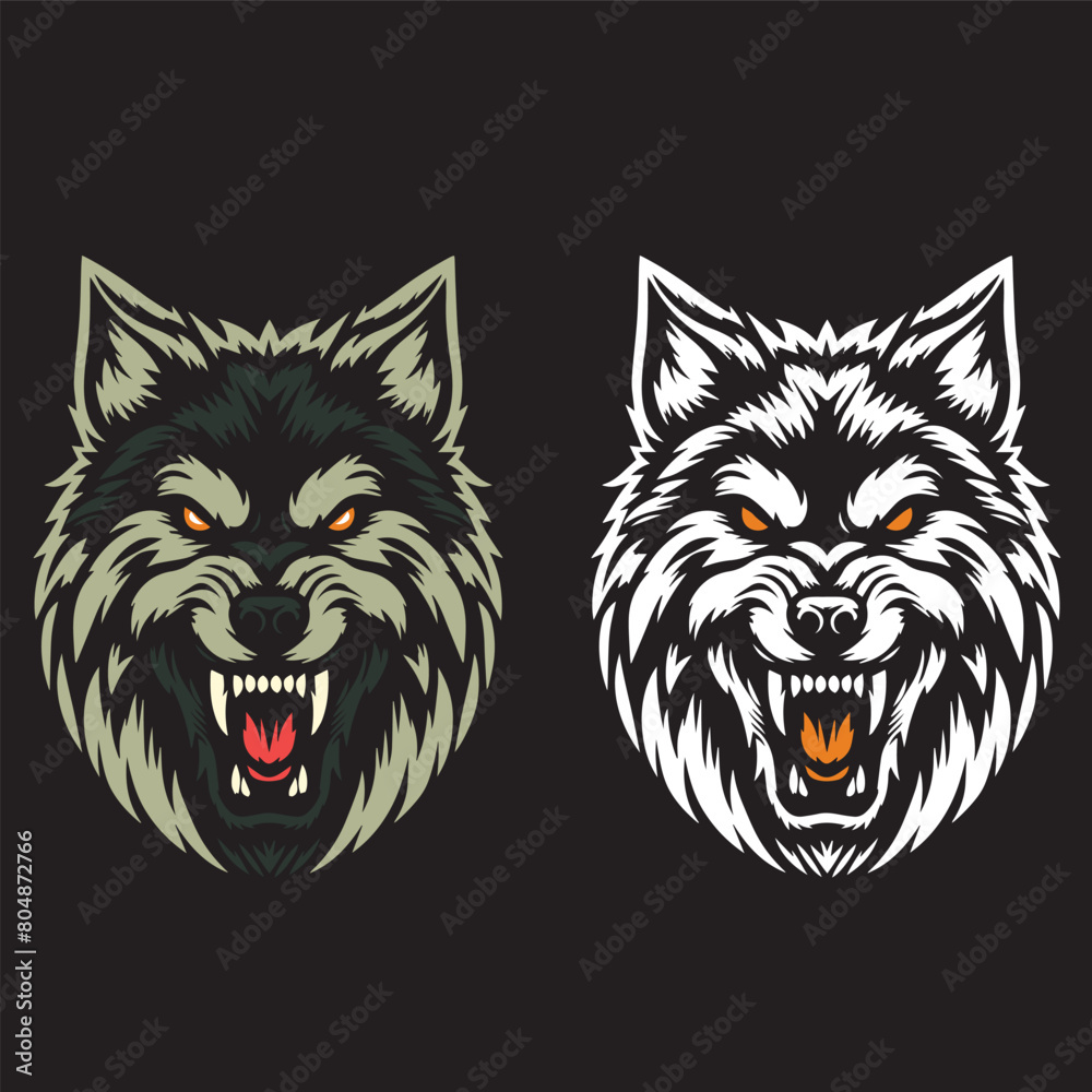 wolf vector logo Stock Vector | Adobe Stock
