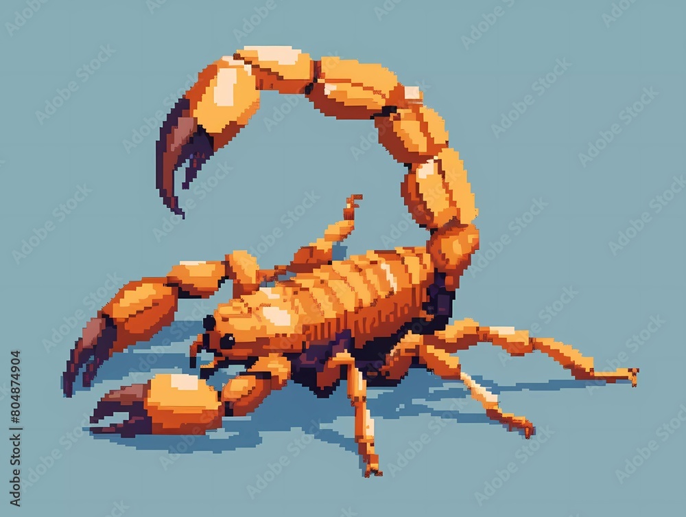 8-bit pixel cute scorpion, pixel art vector illustration. Stock ...