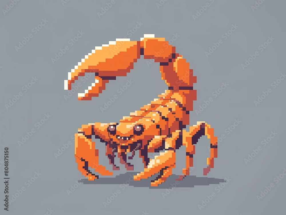 8-bit pixel cute scorpion, pixel art vector illustration. Stock ...