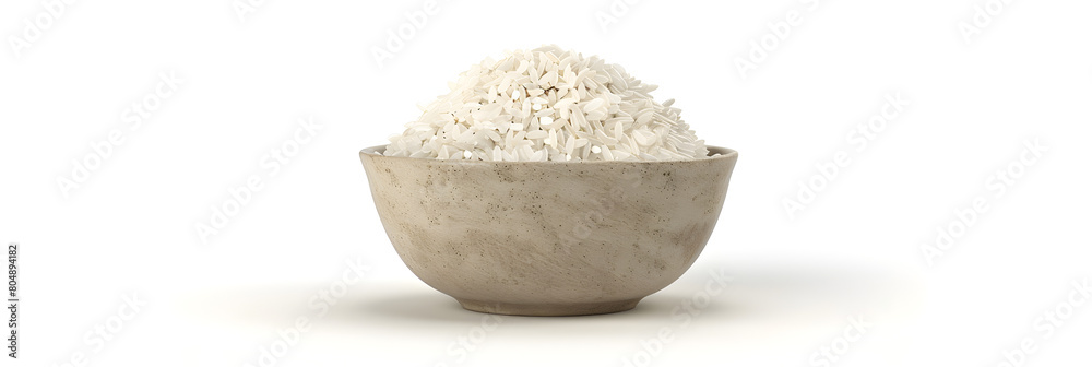 White Rice In Bowl isolated on white transparent background, Bowl of ...