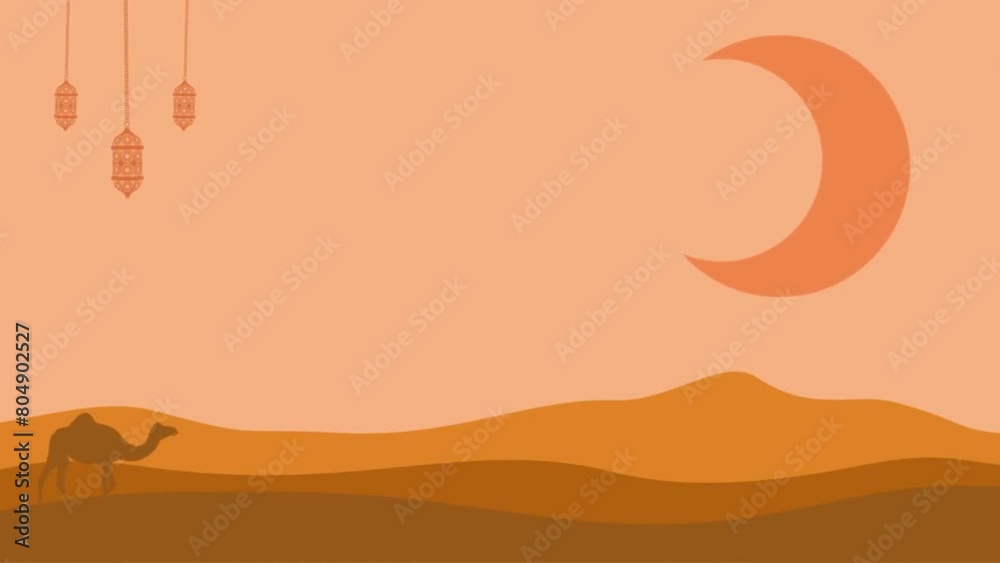 This is Islamic background video footage for Eid al-Adha, desert ...