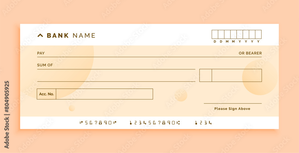 classic blank bank cheque, check voucher template Stock Vector | Adobe ...