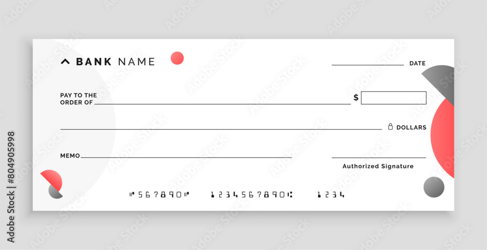 modern bank check voucher template a payment document Stock Vector ...