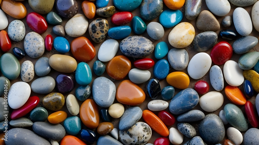 Foto de Smooth Pebbles on a Beach Nature's White Stones with a Zen-Like ...