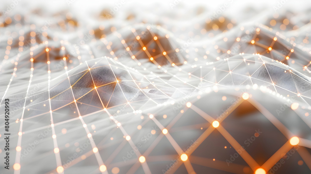 3D Flat Icon: Digital Synergy Abstract Grids Overlaying Symbolizing ...