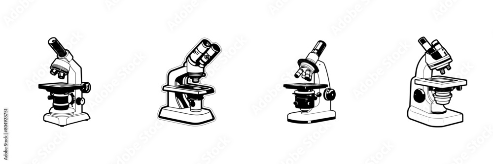 Hand drawn sketch of microscope equipment Stock Vector | Adobe Stock