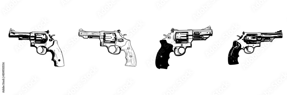 Black and white sketch of gun Stock Vector | Adobe Stock