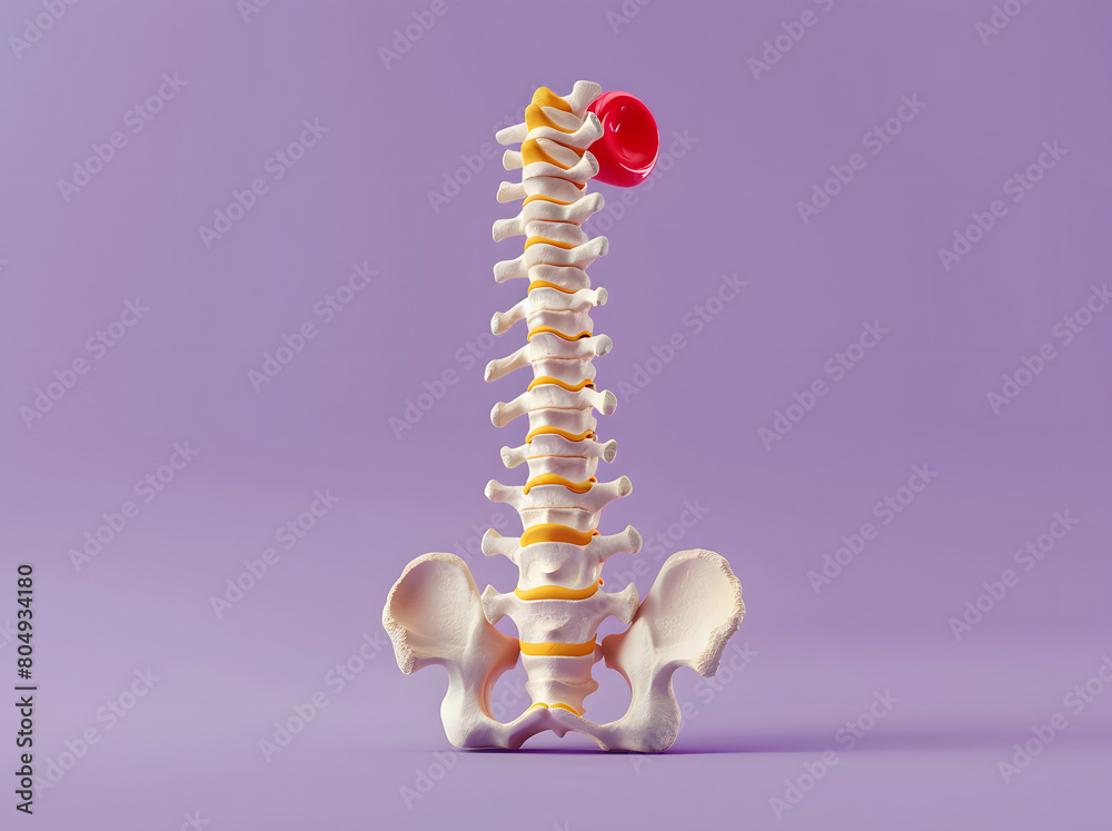 3D Model of the Human Spine: Detailed Illustration Showing Individual ...