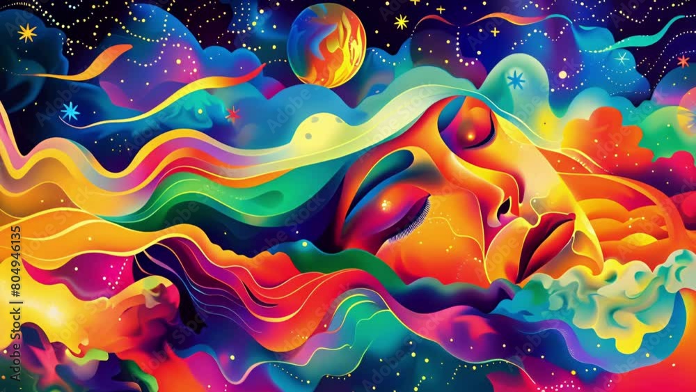 A colorful diagram depicting the different stages of sleep and how to ...