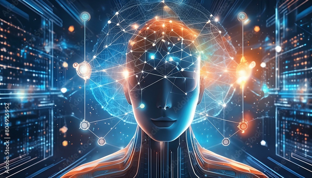 AI-powered image recognition technology, illustrating the creation of ...