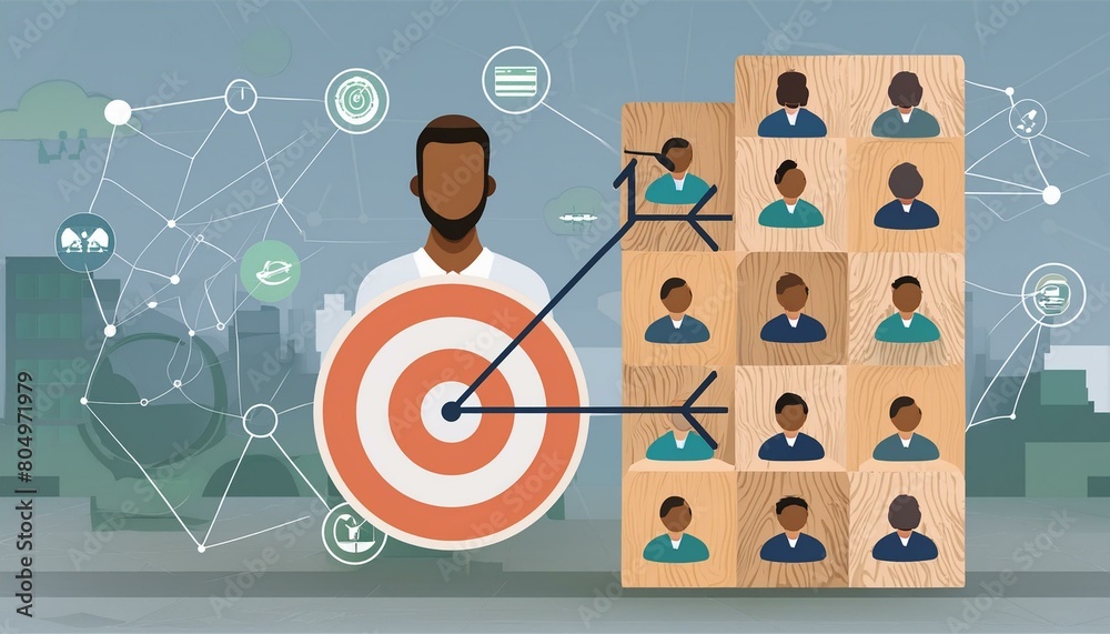Targeted Connections: CRM Concept with Wooden Block, Target Icon, and ...