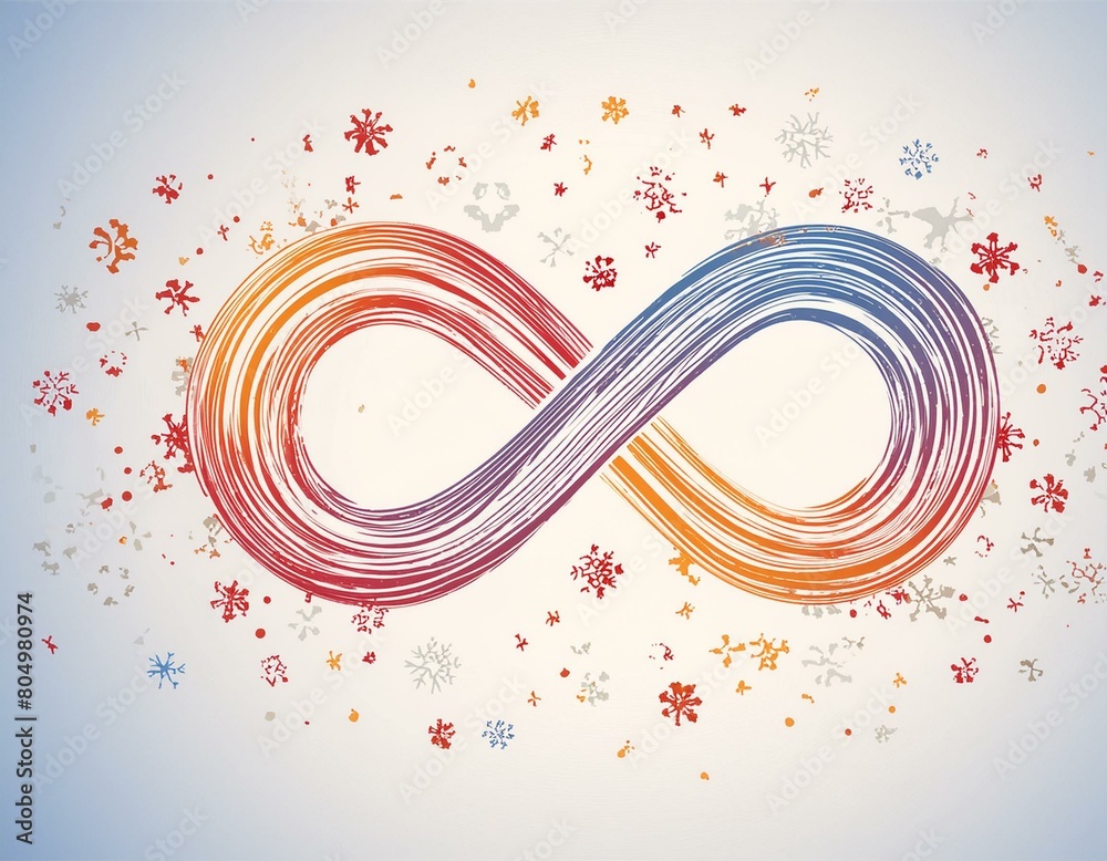 Autism awareness day rainbow infinity symbol on blue background for ...