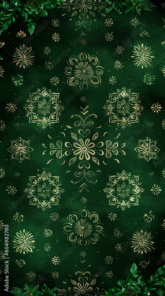 Vertical traditional Native American patterns, green colors Stock ...