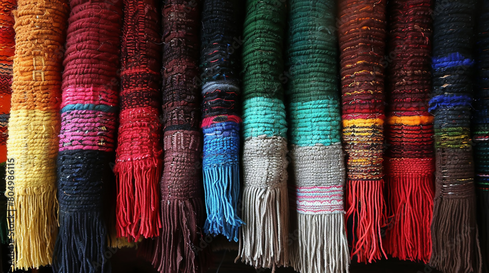 Ethnic pattern. African blanket colorful texture. Yellow background ...