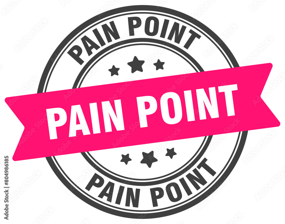 pain point stamp. pain point label on transparent background. round ...