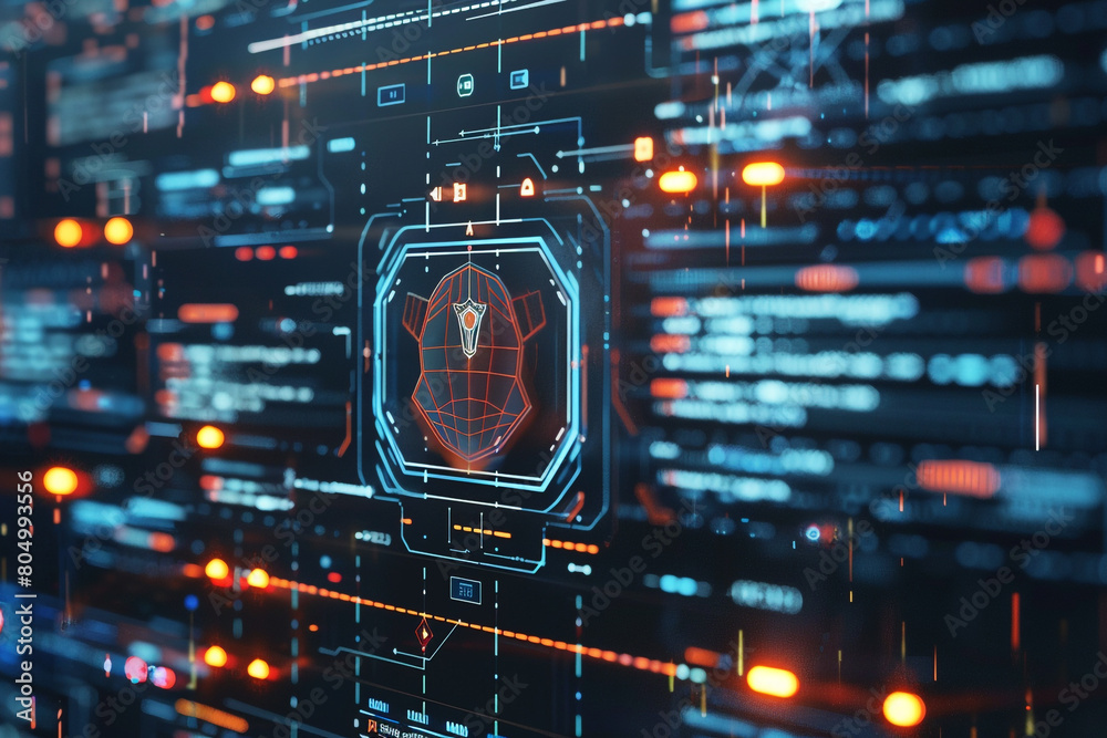 Antivirus alert Detailed view of computer screen during spyware ...