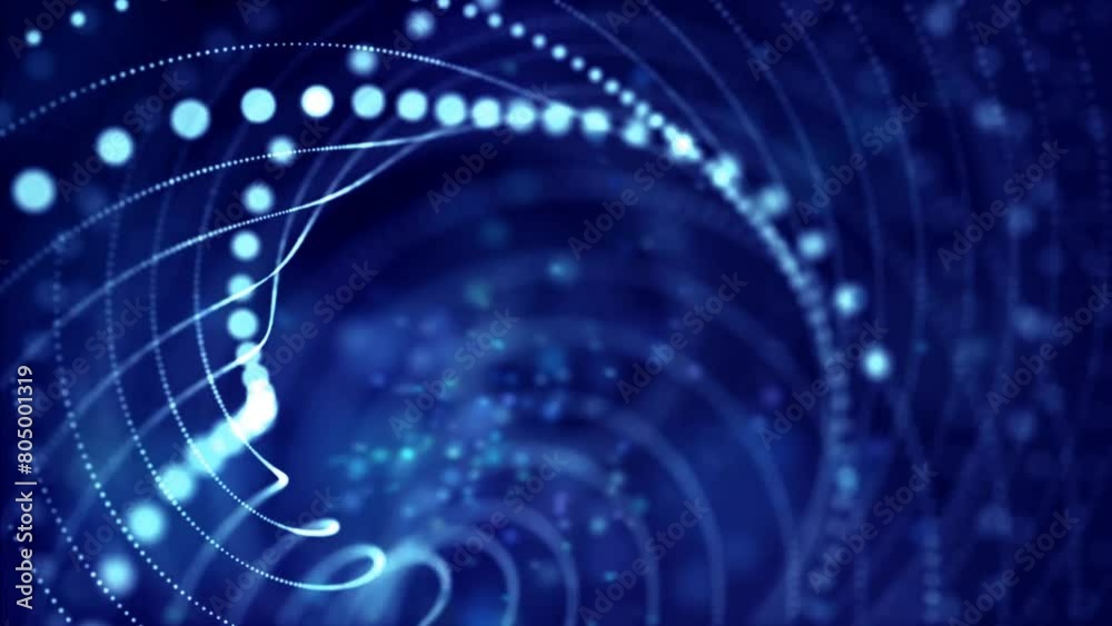 3d loop background, concept of digital data processing, calculation and visualization of ...