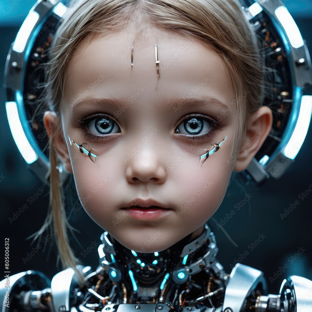 Artificial Intelligence Assistive Little Girl Bot Stock Photo | Adobe Stock