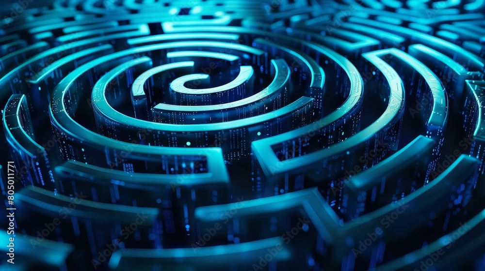 Ethical maze with AI at the center, exploring the moral dilemmas of AI ...