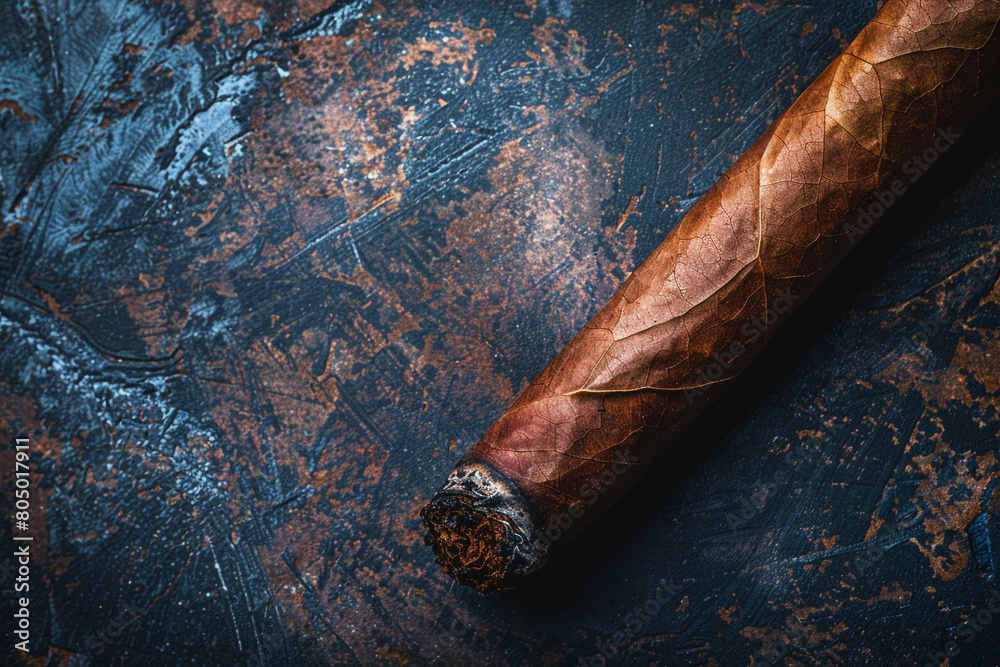 Cigar on textured background luxury versus health risk contrast Stock ...
