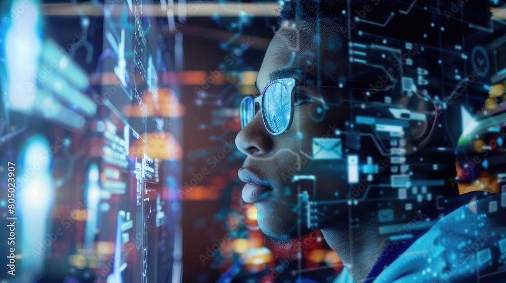 Vibrant visuals of online education: students engaging with virtual ...