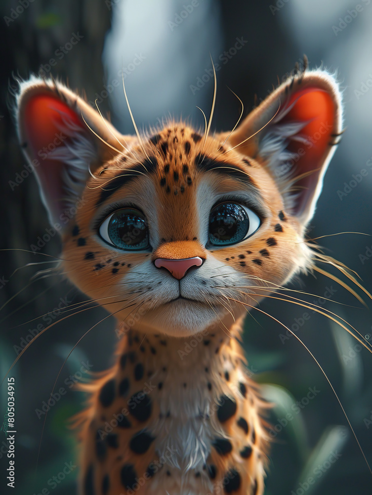 cat, tiger, 3D illustration, digital art, feline, wildcat, domestic cat ...