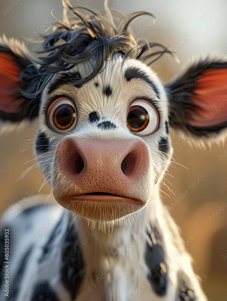 cow, 3D illustration, digital art, livestock, cattle, dairy cow, beef ...