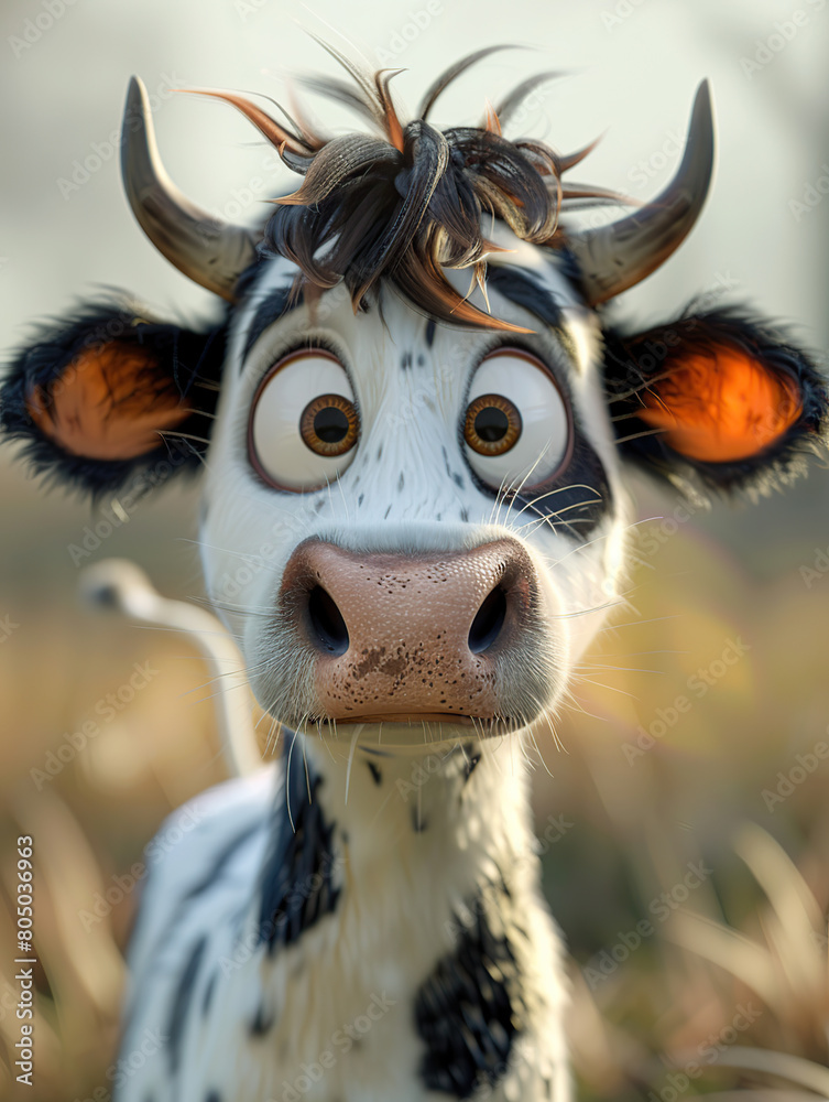 cow, 3D illustration, digital art, livestock, cattle, dairy cow, beef ...