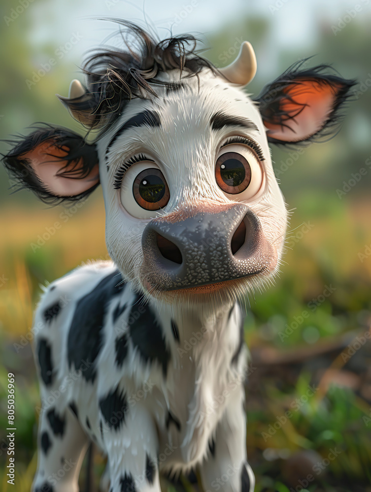 cow, 3D illustration, digital art, livestock, cattle, dairy cow, beef ...