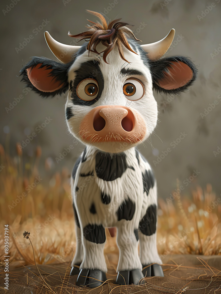 cow, 3D illustration, digital art, livestock, cattle, dairy cow, beef ...