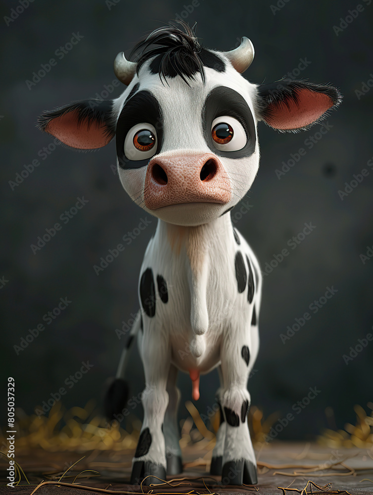 cow, 3D illustration, digital art, livestock, cattle, dairy cow, beef ...